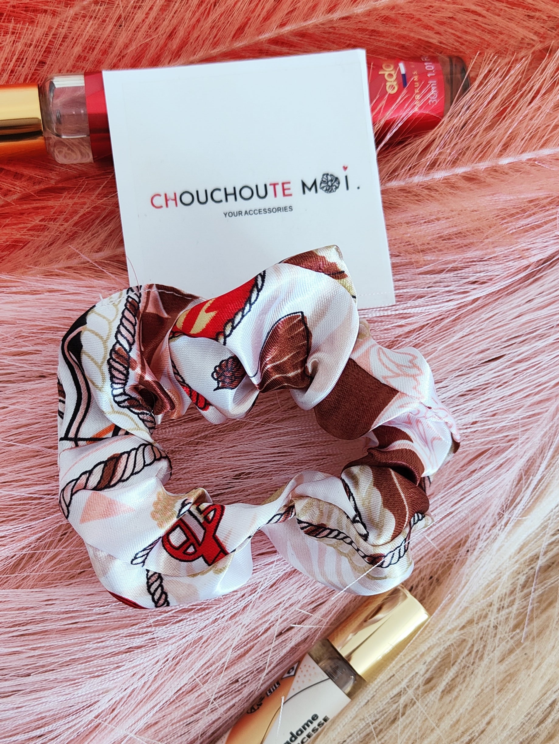 Chouchou Cheveux Blanc Marron Rose – Chouchoute moi